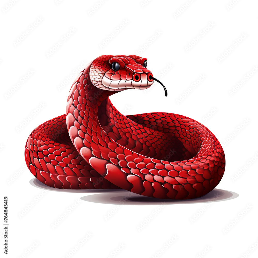 red snake clipart on a white background сreated with Generative Ai ...