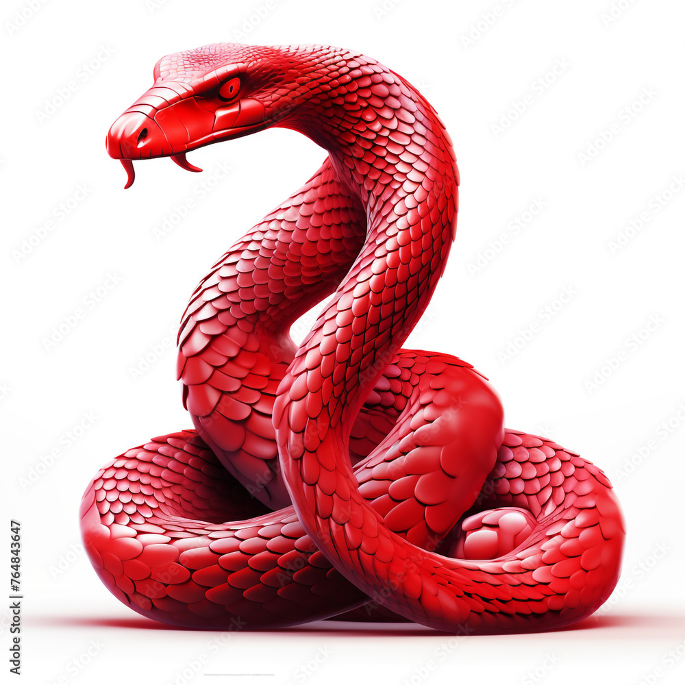 red snake clipart on a white background сreated with Generative Ai ...