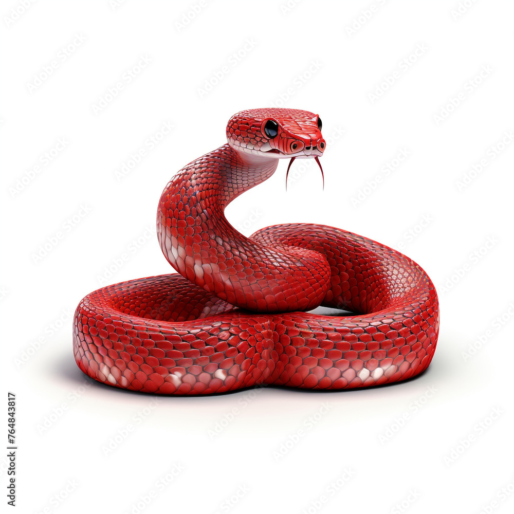 red snake clipart on a white background сreated with Generative Ai ...