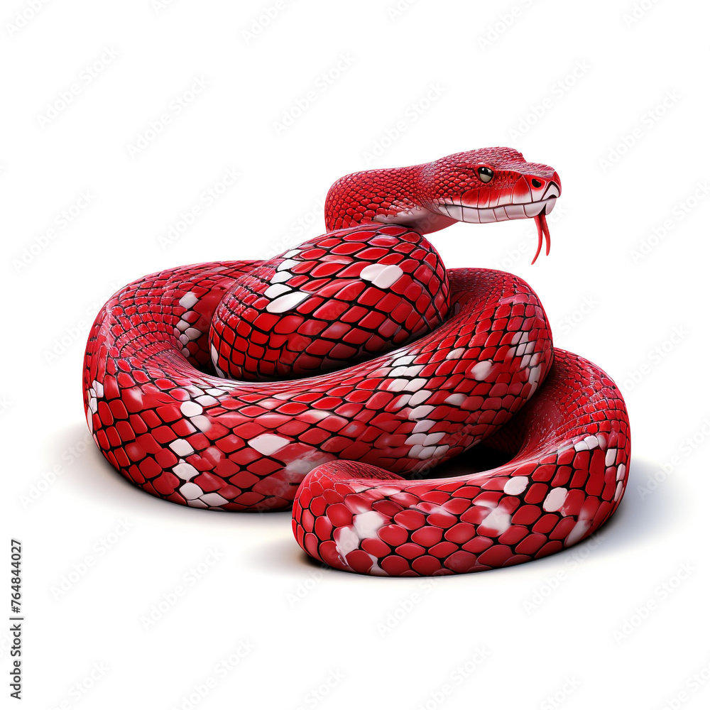 red snake clipart on a white background сreated with Generative Ai ...