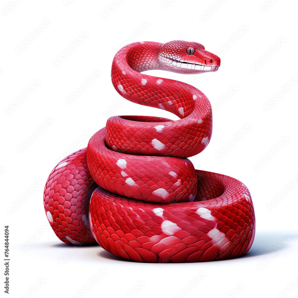 red snake clipart on a white background сreated with Generative Ai ...