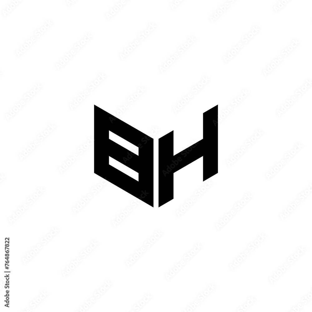 BH letter logo design with white background in illustrator. Vector logo ...