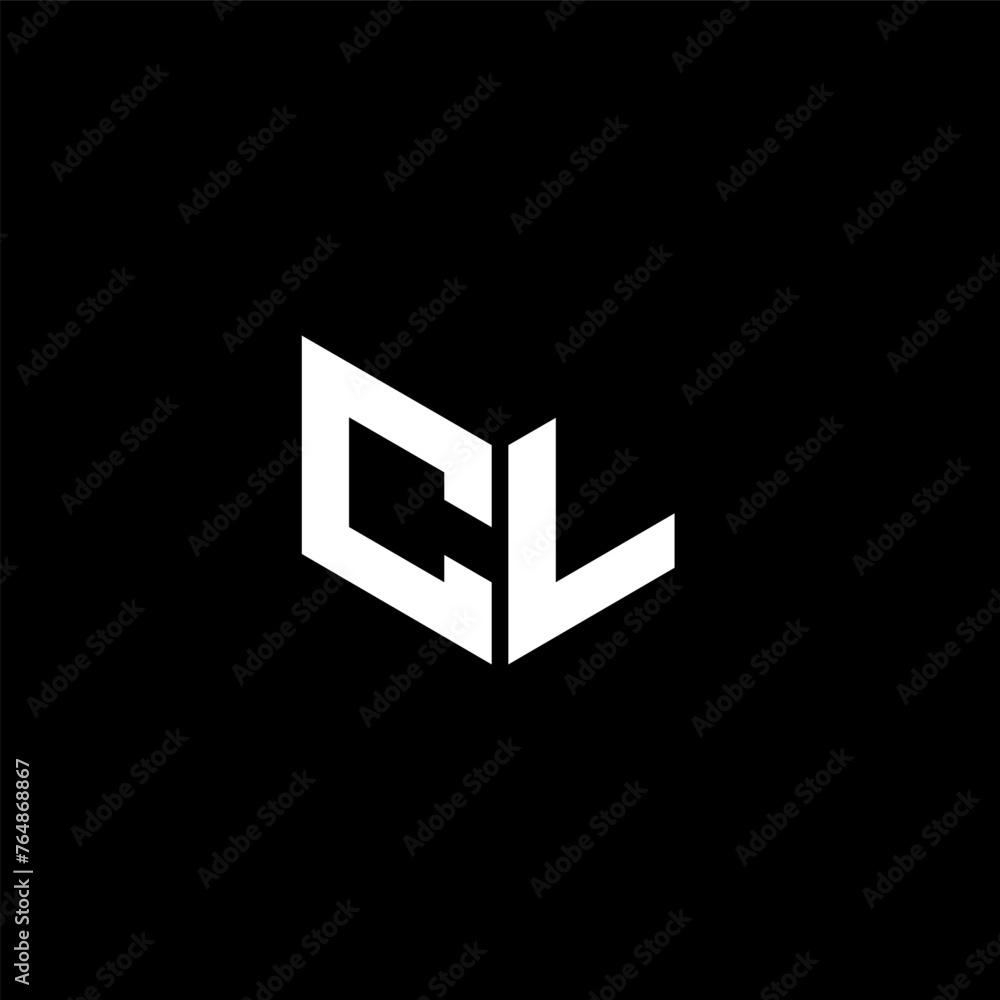 CL letter logo design with black background in illustrator. Vector logo ...