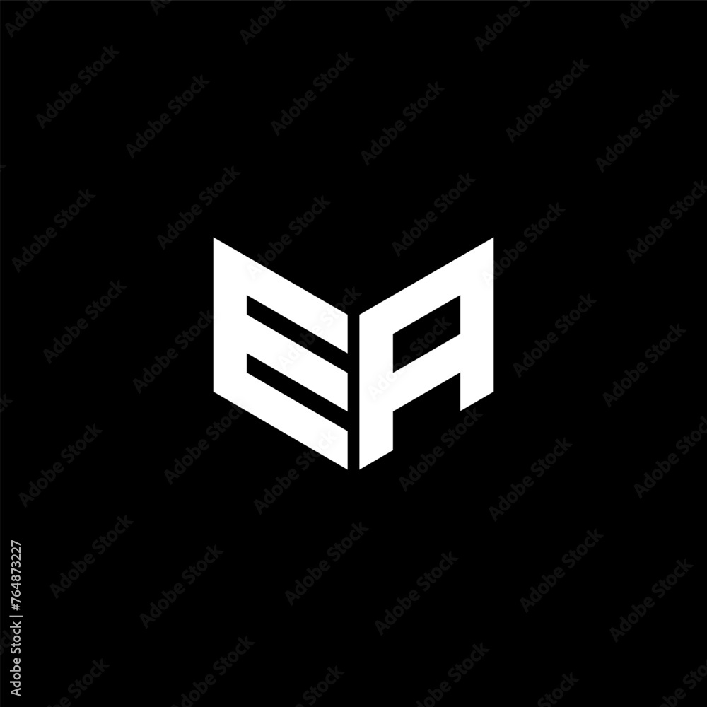 EA letter logo design with black background in illustrator. Vector logo ...