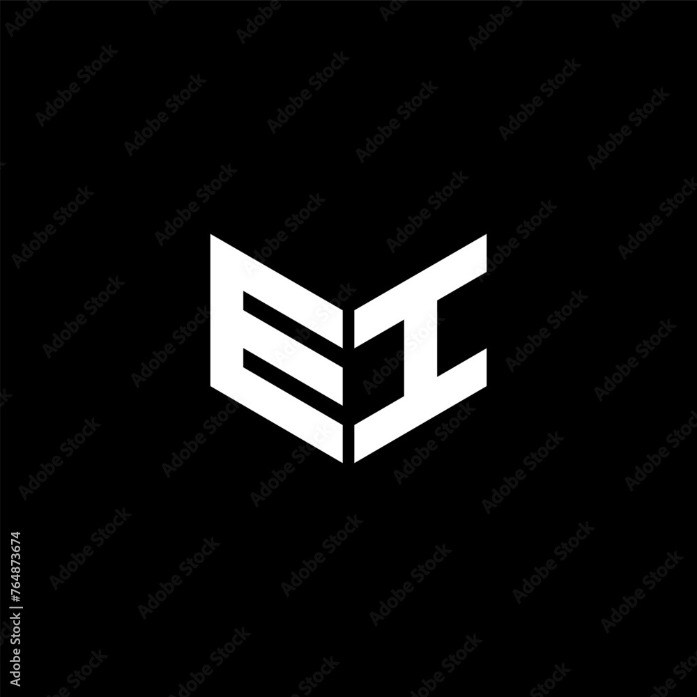 EI letter logo design with black background in illustrator. Vector logo ...