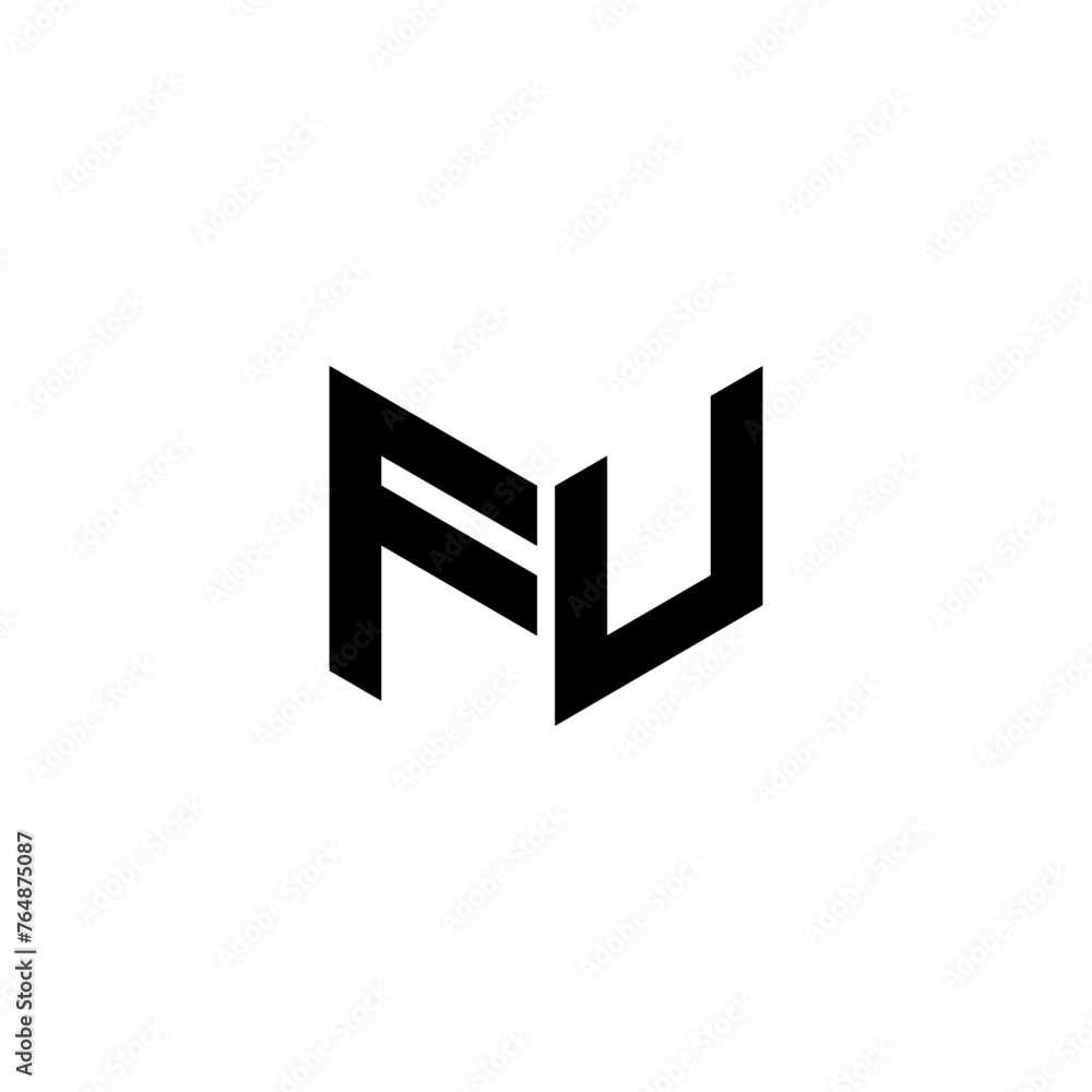 FU letter logo design with white background in illustrator. Vector logo ...