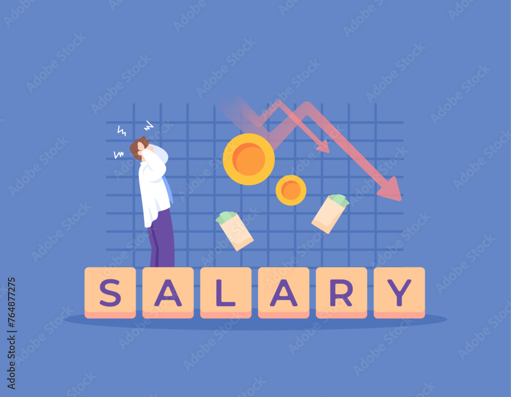 Vecteur Stock illustration of a worker or employee who is shocked ...