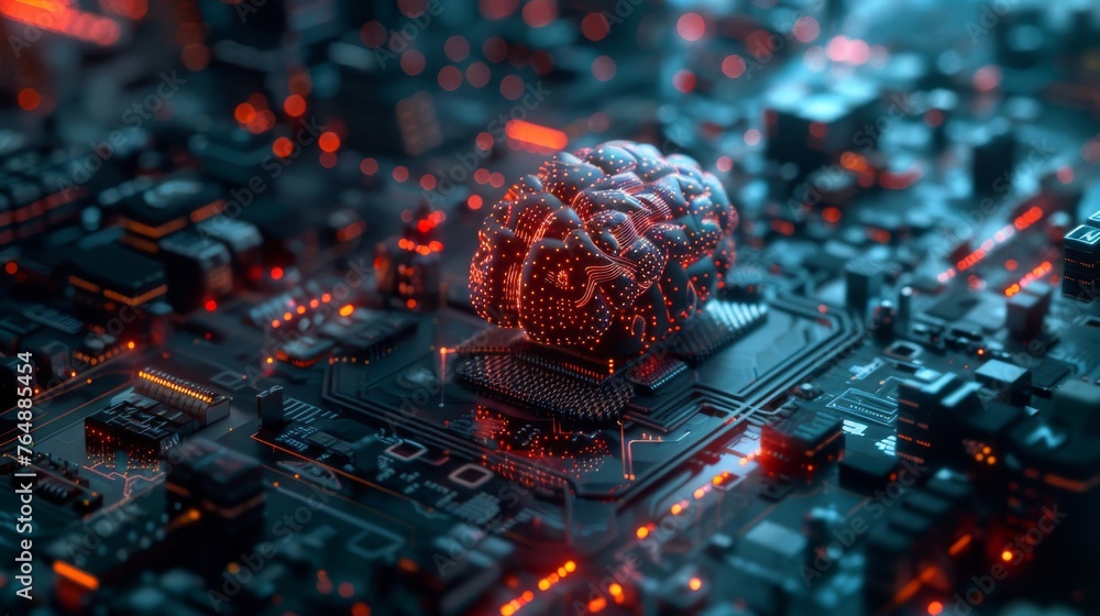 Conceptual illustration of a digital circuit incorporating neuromorphic ...