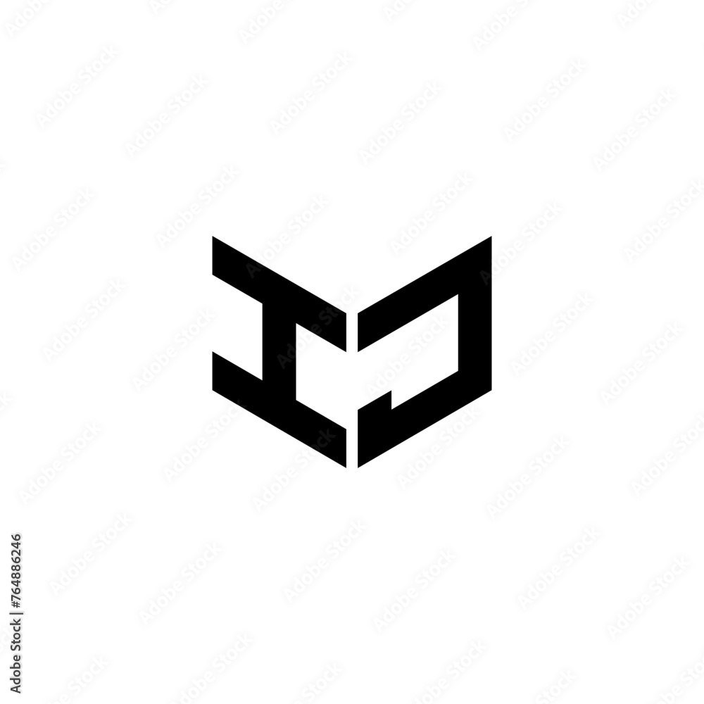IJ letter logo design with white background in illustrator, cube logo ...