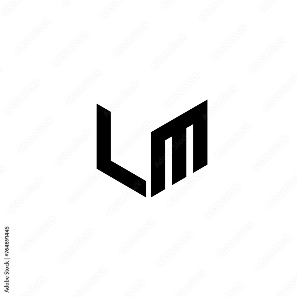 LM letter logo design with white background in illustrator, cube logo ...