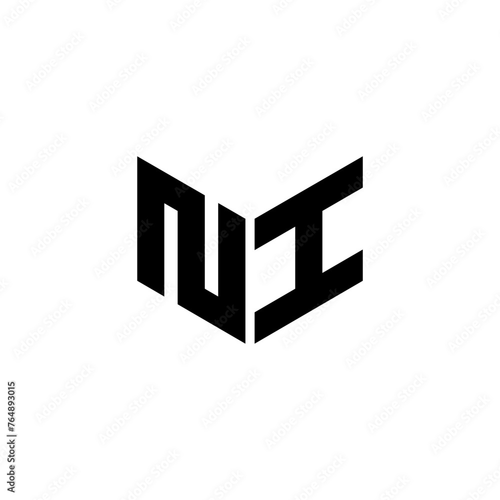 NI letter logo design with white background in illustrator. Vector logo ...