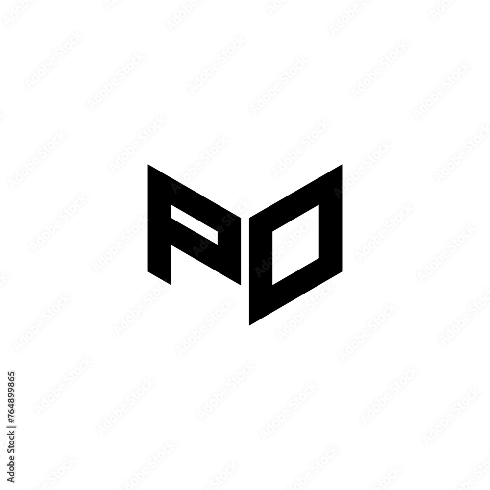 PO letter logo design with white background in illustrator, cube logo ...