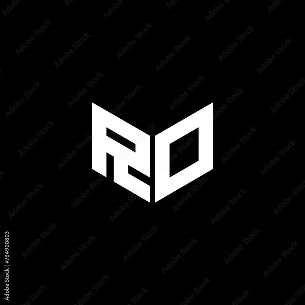 RO letter logo design with black background in illustrator. Vector logo ...