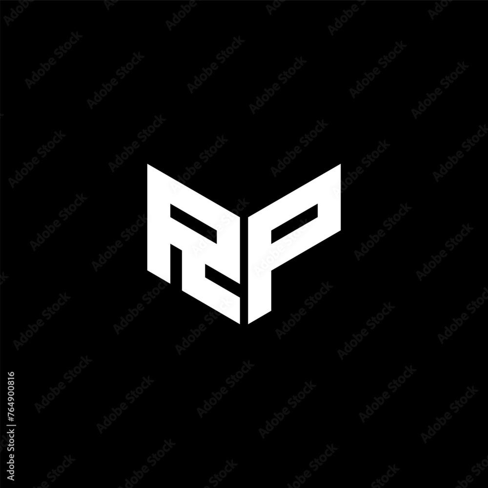 RP letter logo design with black background in illustrator. Vector logo ...