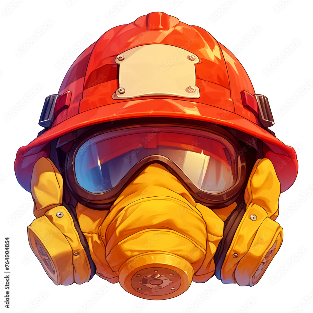 Special professional plastic mask and respirator on a transparent ...