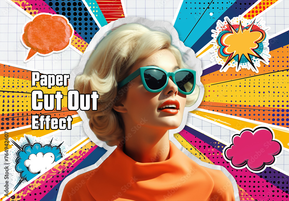 Paper Cut Out Effect. Some Elements are AI Generated Stock Template ...