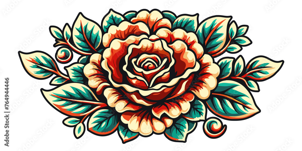 Mexico mexican roses for festival Cinco de mayo. Retro old school roses ...