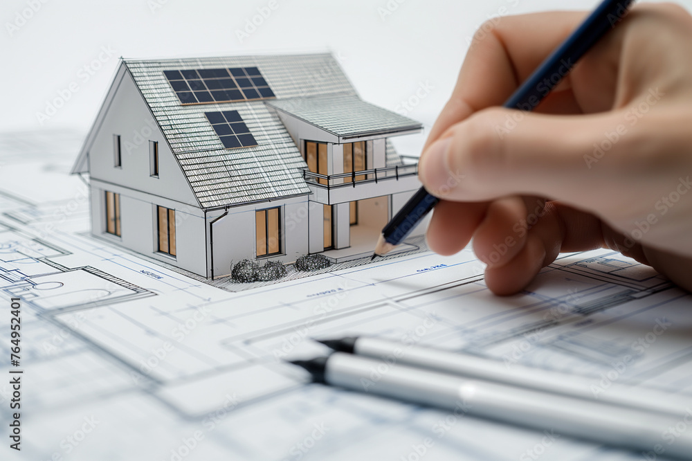 Projet de construction d'une maison moderne d'architecte sous forme d ...