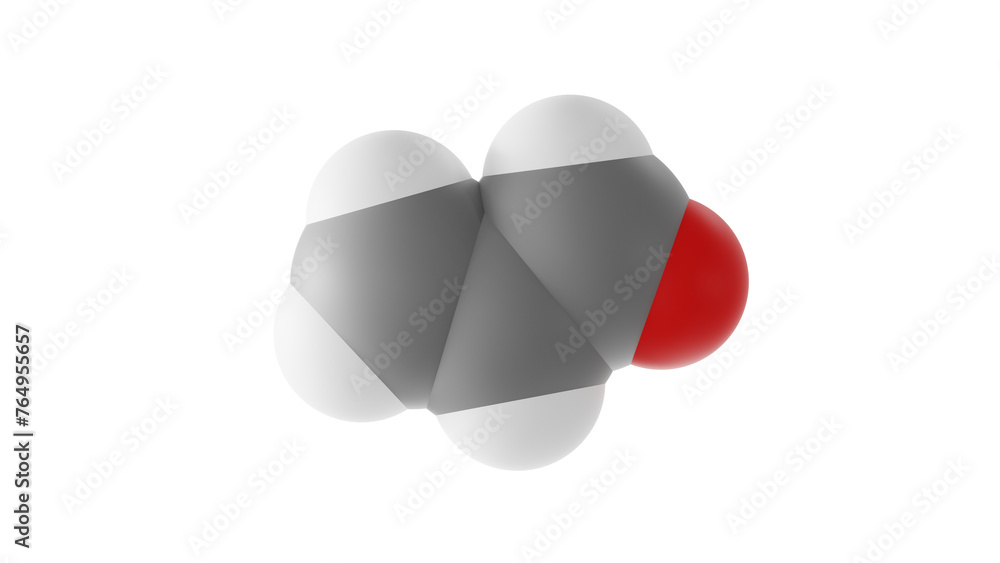 acrolein molecule, unsaturated aldehyde, molecular structure, isolated ...