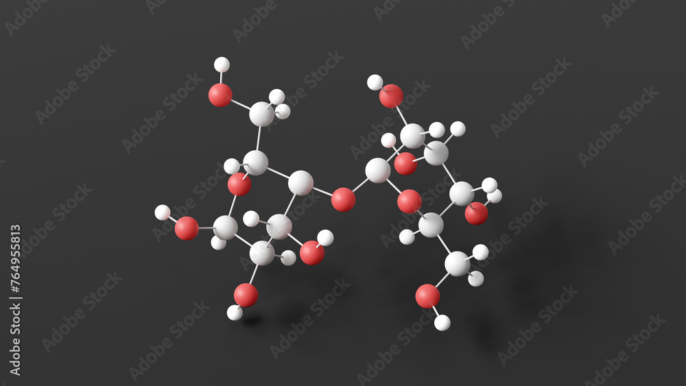 cellulose molecular structure, polysaccharide, ball and stick 3d model ...