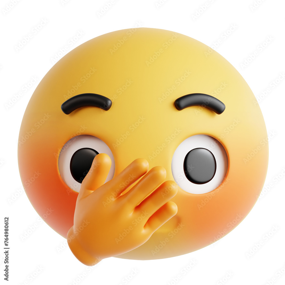 embarrassed emoji 3D Icon Illustration Stock Illustration | Adobe Stock