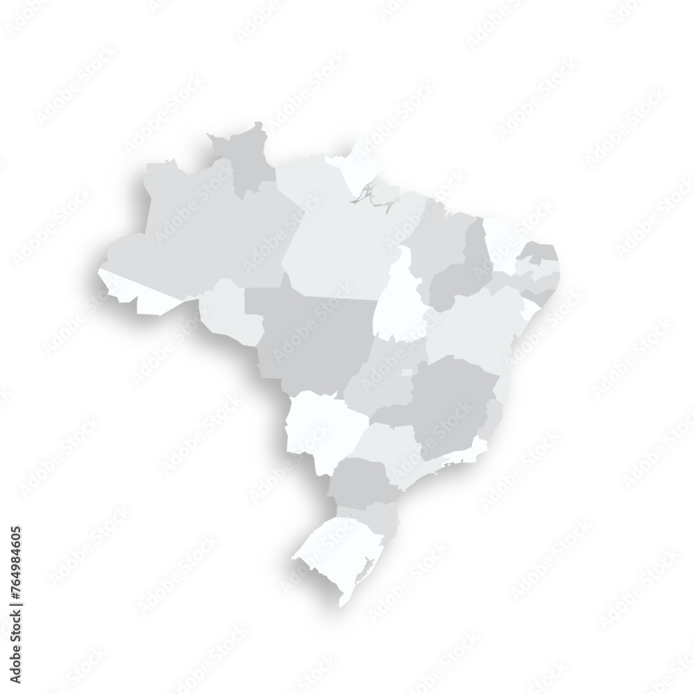 Brazil political map of administrative divisions - Federative units of ...