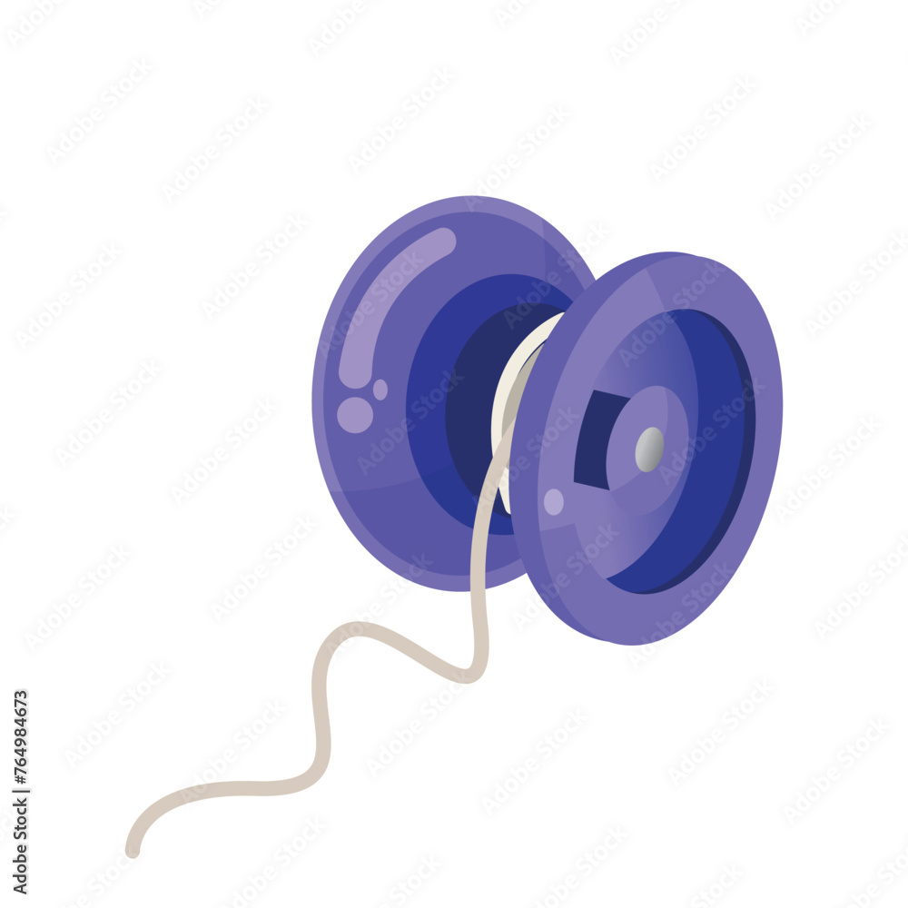 Vector illustration of yo-yo purple isolated on white background. A toy ...