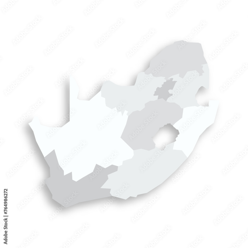 South Africa political map of administrative divisions - provinces ...