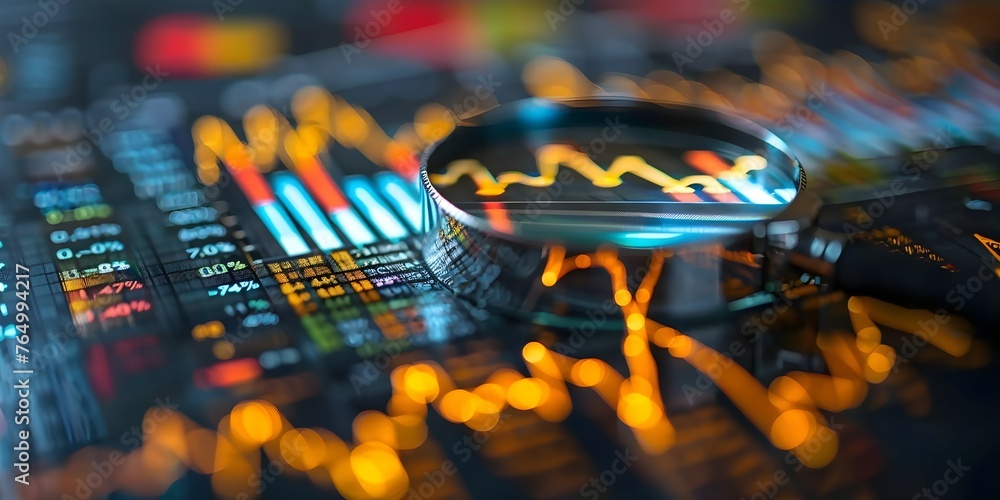 Analyzing Business Data with a Magnifying Glass on Digital Charts and ...