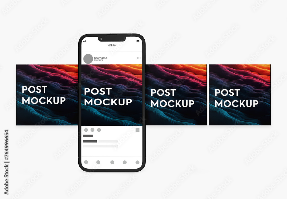 Phone Carousel Mockup Stock Template | Adobe Stock