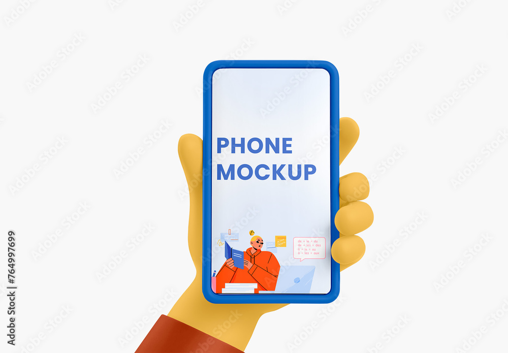 Hand Illustrated Cell Phone Mockup Stock Template | Adobe Stock