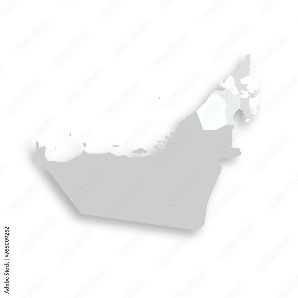 United Arab Emirates political map of administrative divisions ...