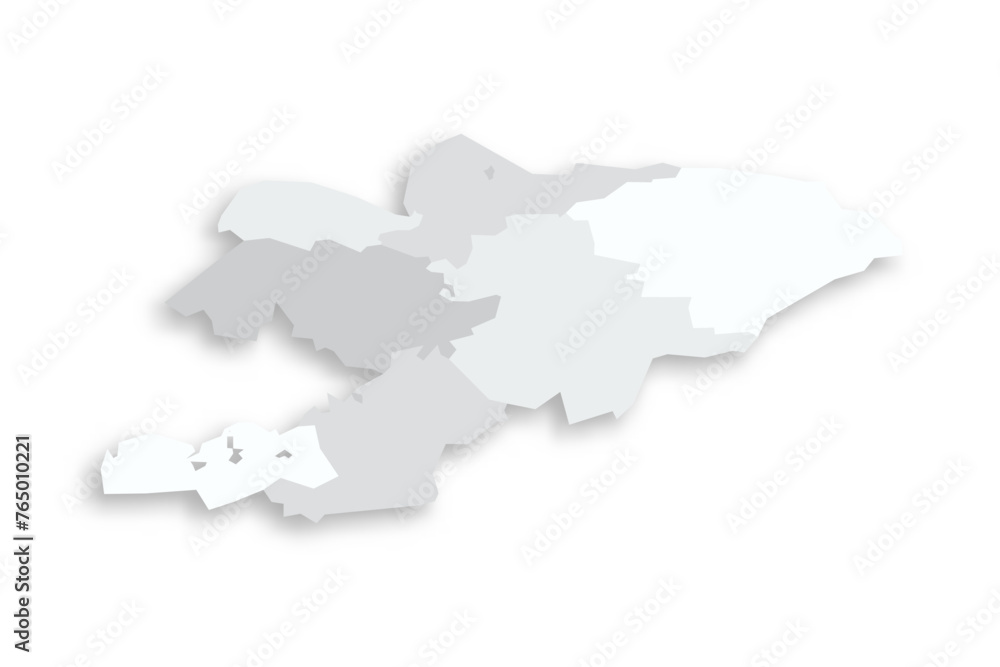 Kyrgyzstan Political Map Of Administrative Divisions Regions And Independent Cities Of Bishkek