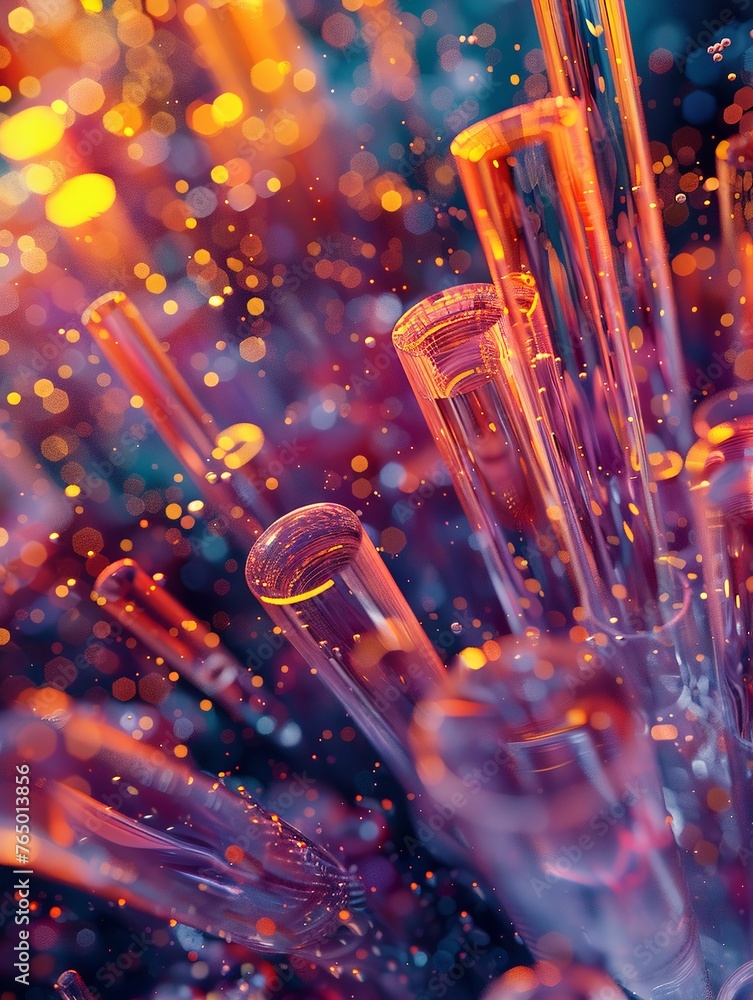 Animated sequence of a particle filtration system at work, vibrant ...