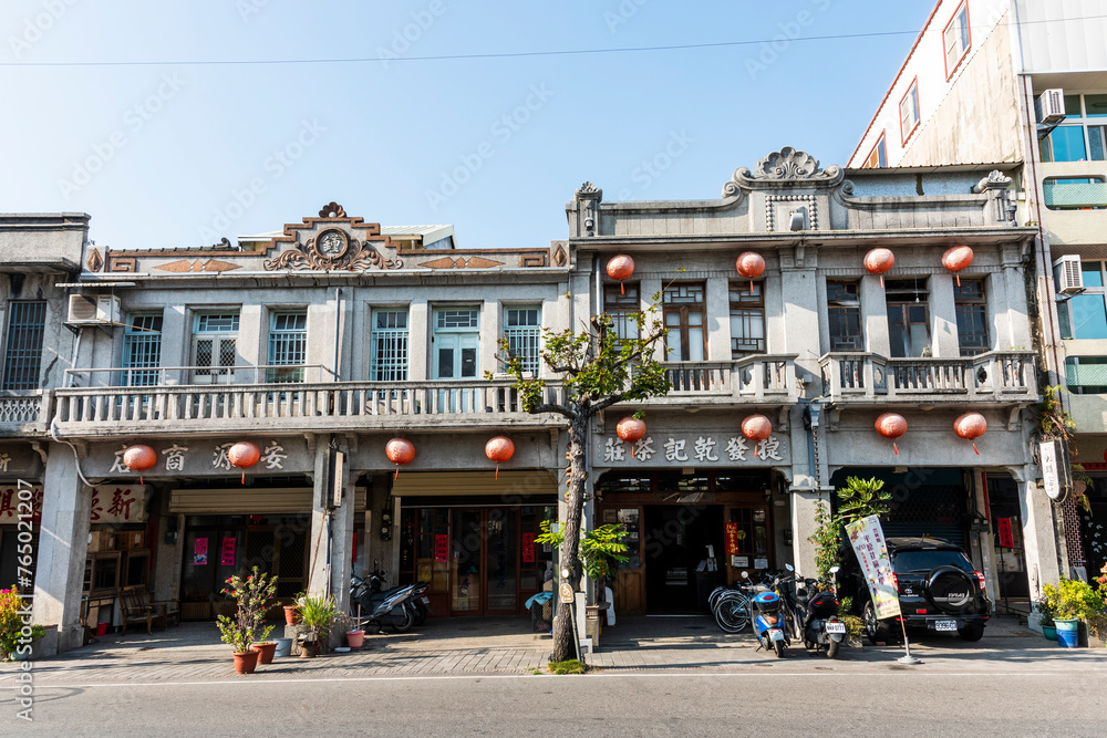 Yunlin, Taiwan- December 11, 2021: Building view of Yenping Old Street ...