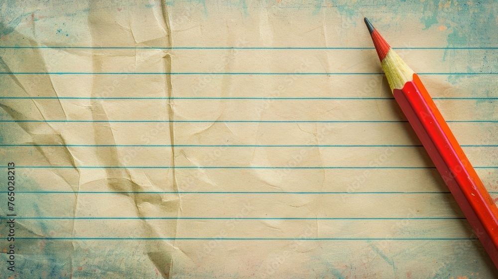 Vintage school paper background with pencil: nostalgic back-to-school ...