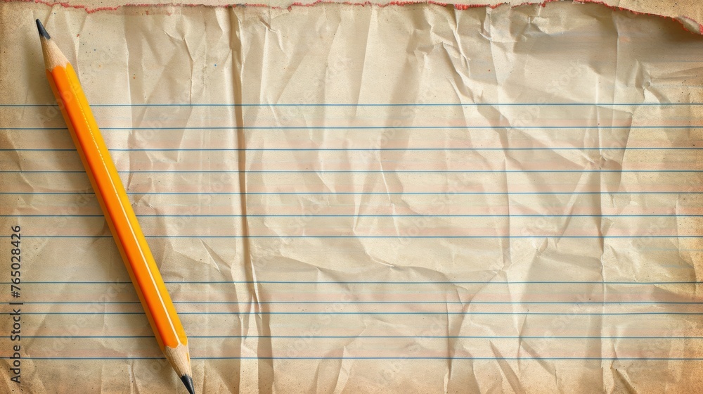 Vintage school paper background with pencil: nostalgic back-to-school ...