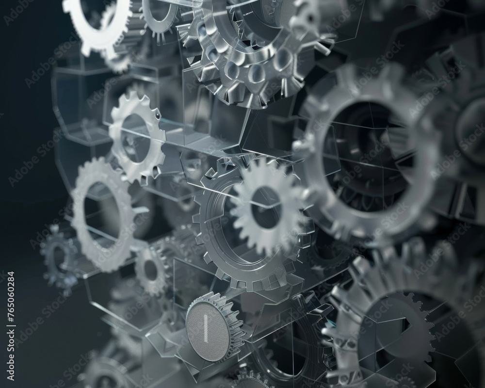 Interlocking mechanisms creating a symphony of movement Stock ...