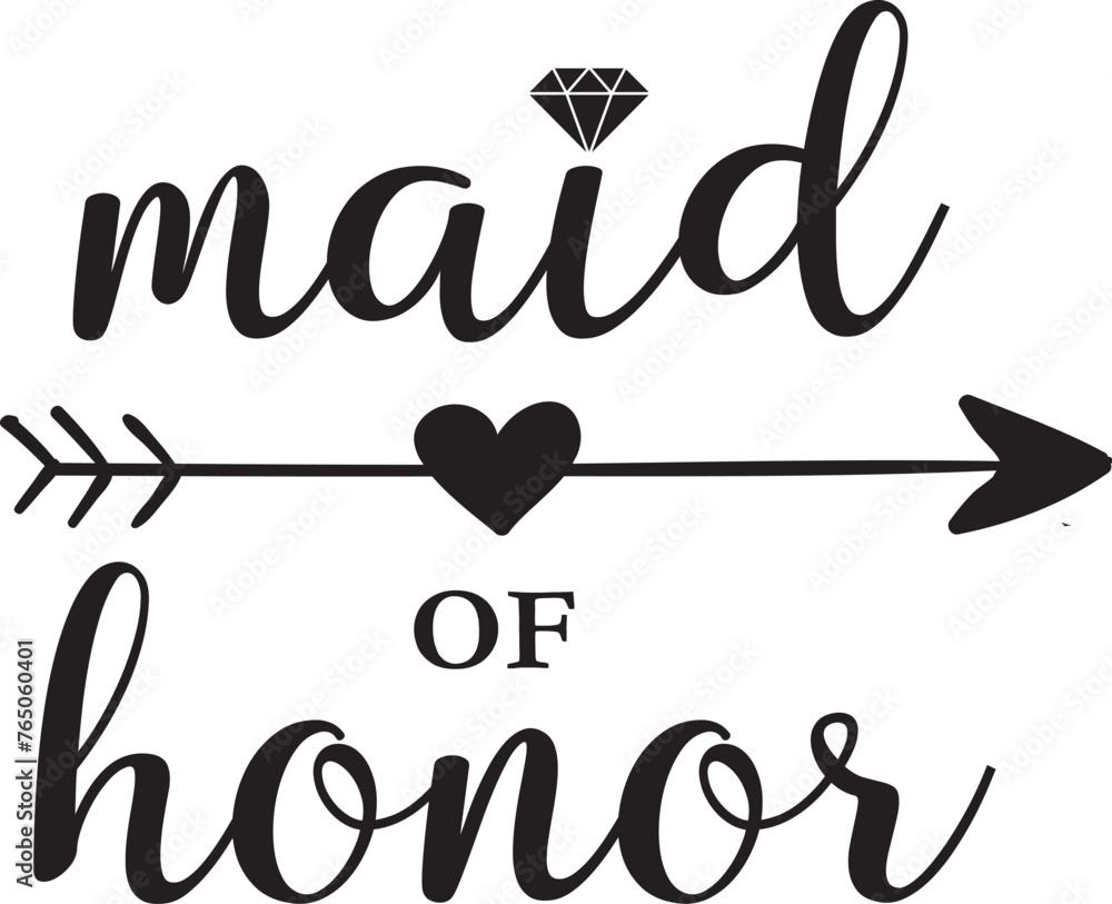 Maid of honor vector sign for your design, Isolated on white background ...