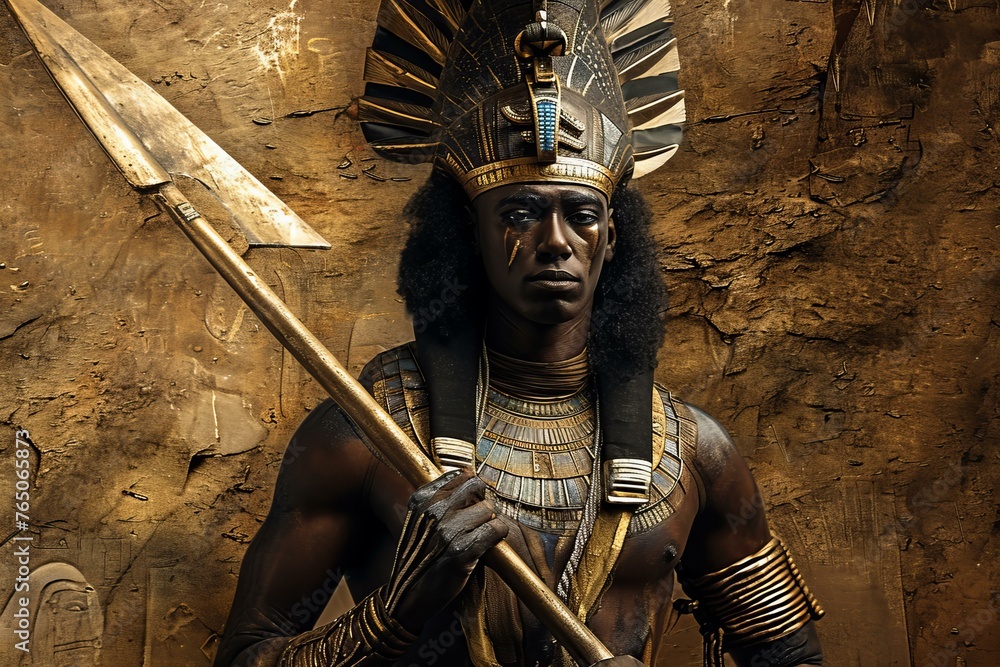 Ancient Egyptian warrior. War culture weapon. Generate Ai Stock ...
