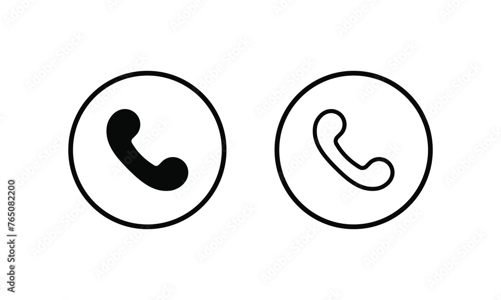 Phone Call icon collection. Telephone symbol. Telephone call symbol ...