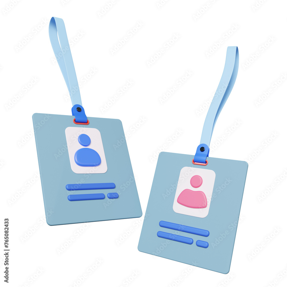 Profile ID card man and woman staff of company floating on transparent ...
