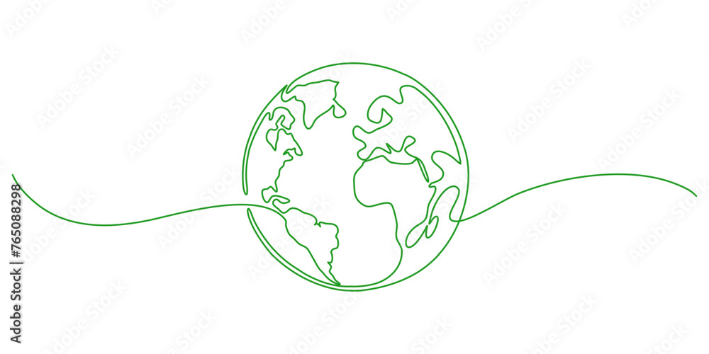 Earth day line art illustration, environment day line art vector ...