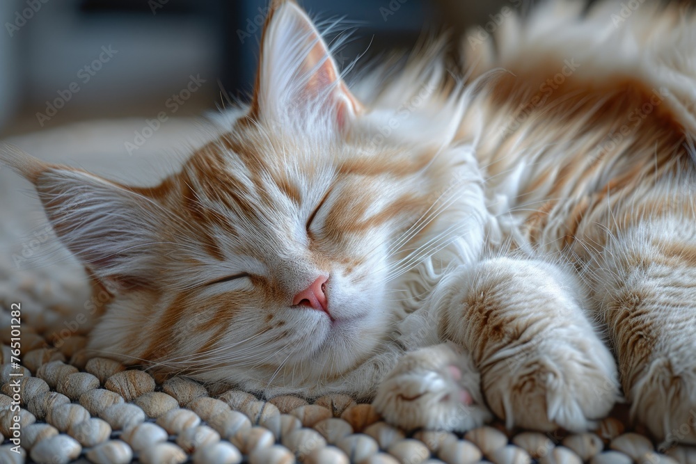 Resting orange and white tabby cat - This heartwarming photograph ...
