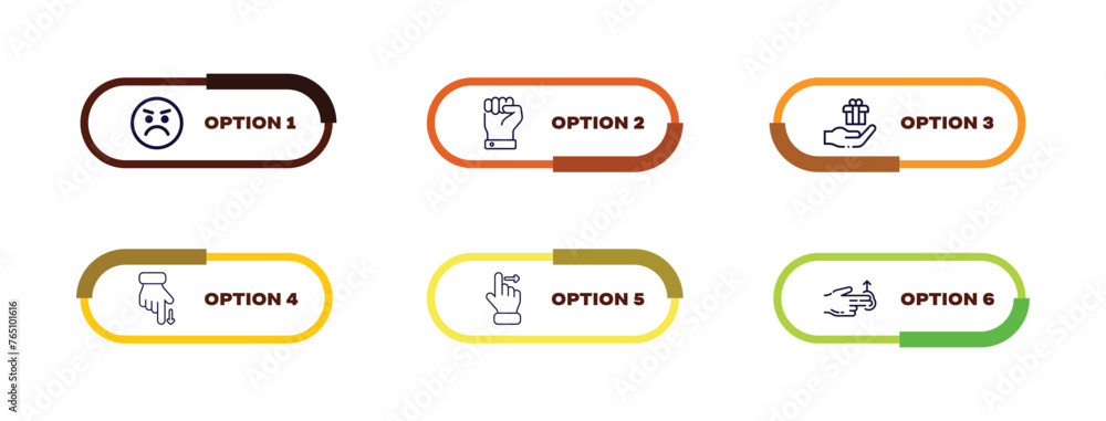 sad face, hand gesture, give a gift, drag down, drag right, two fingers ...