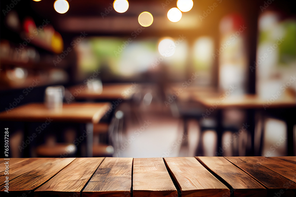 Empty wood table for product display in blur background of admirable ...