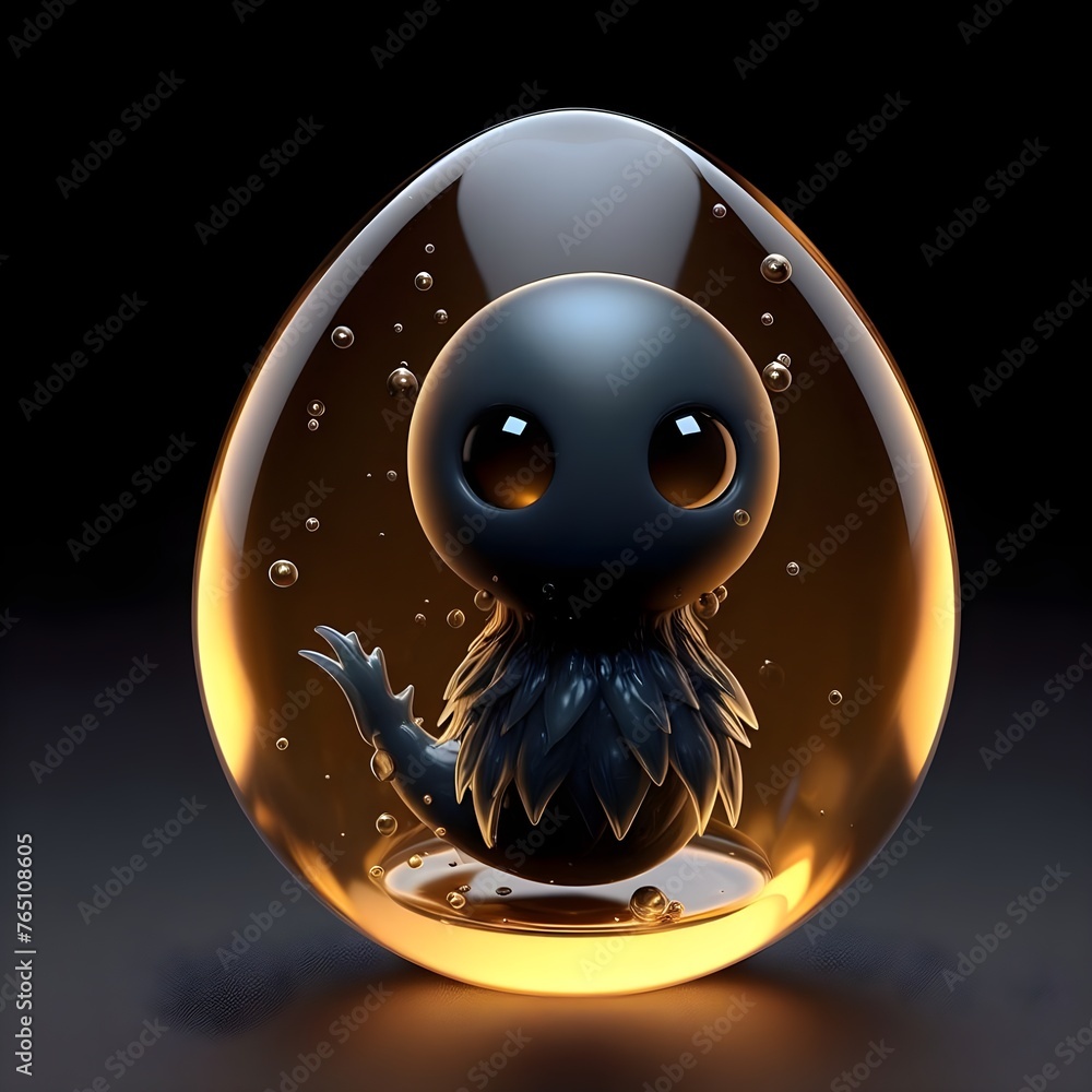 Happy easter baby monster embrio ghost zombie alien eggs angry in 3D ...