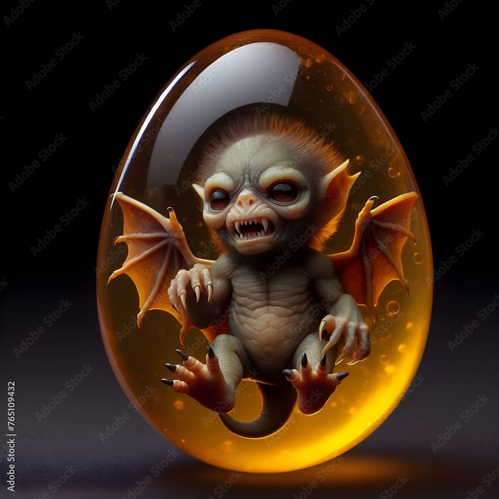 Happy easter baby monster embrio ghost zombie alien eggs angry in 3D ...
