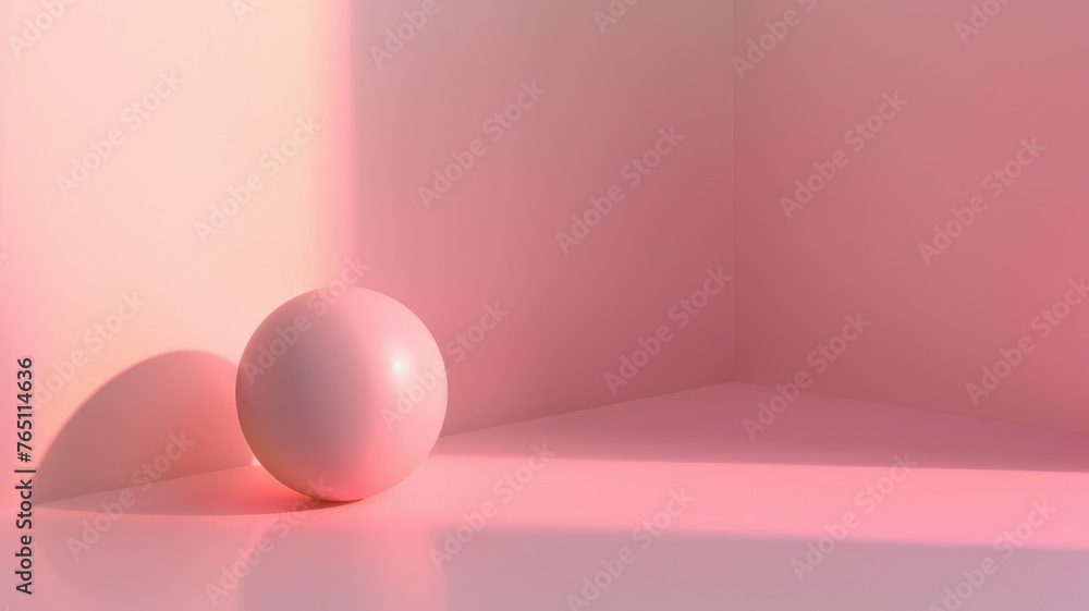Sphere and shadow in minimalist pastel setting - A minimalist scene ...
