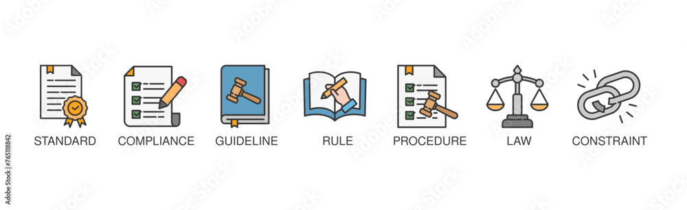 Regulation banner web icon vector illustration concept with icon of ...
